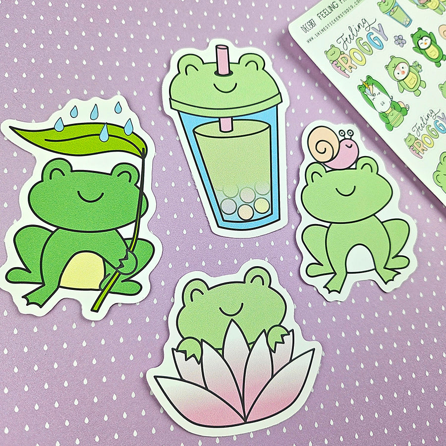 Feeling Froggy Sticker DIE CUT Collection – Shine Sticker Studio