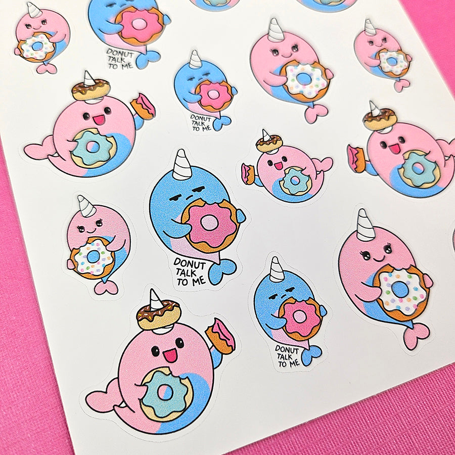 Nellie the Narwhal - Donut Planner Stickers – Shine Sticker Studio