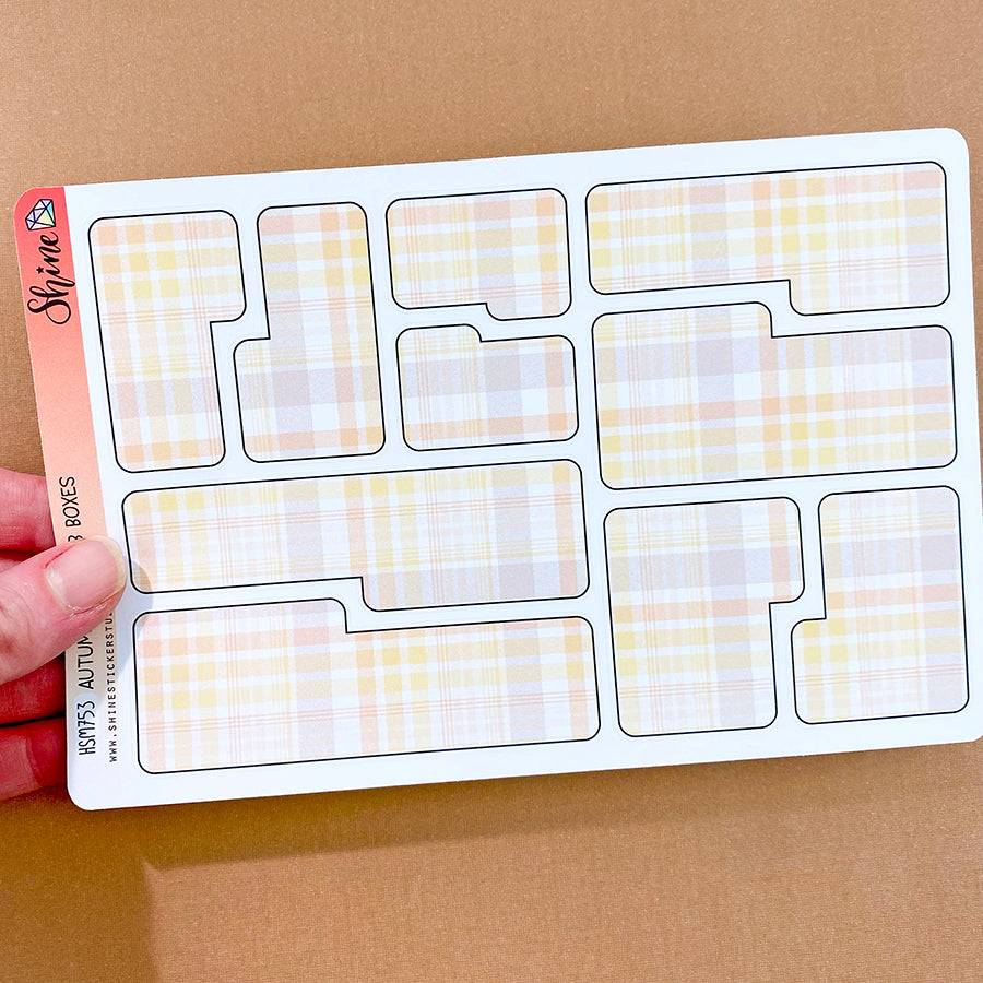 Large Autumn Plaid Tab Box Planner Stickers – Shine Sticker Studio