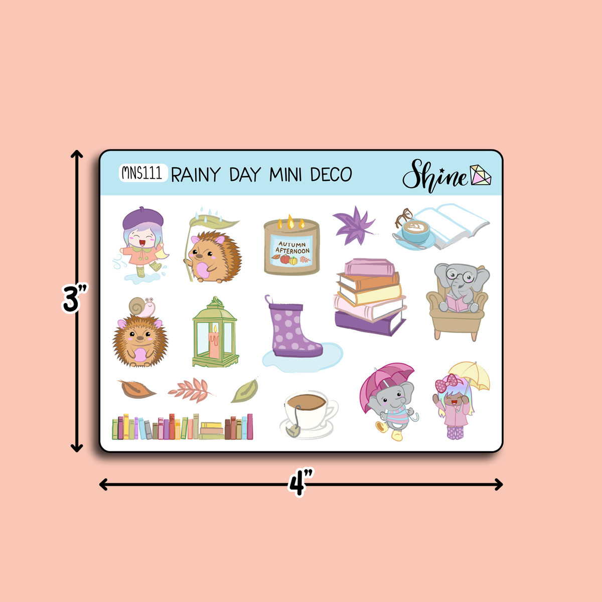 Rainy Day Deco Planner Stickers Mini Sheet – Shine Sticker Studio