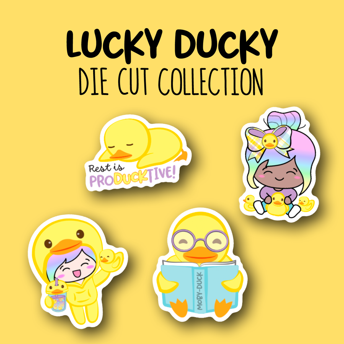 Lucky Ducky Sticker DIE CUT Collection – Shine Sticker Studio