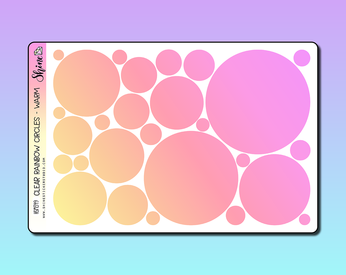 Clear Rainbow Circle Stickers – Shine Sticker Studio
