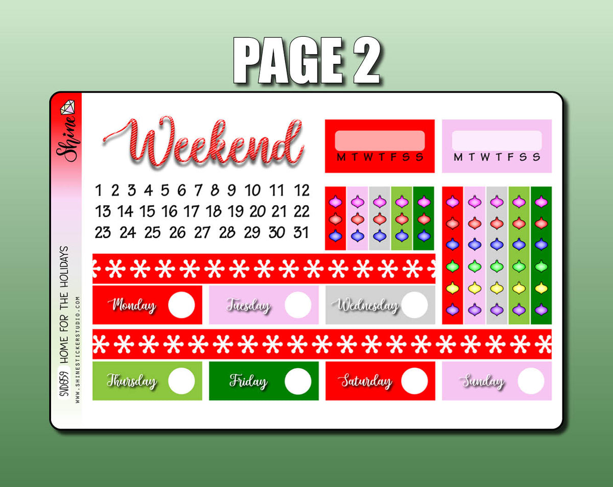 Home for the Holidays - Standard Weekly Sticker Kit – Shine Sticker Studio