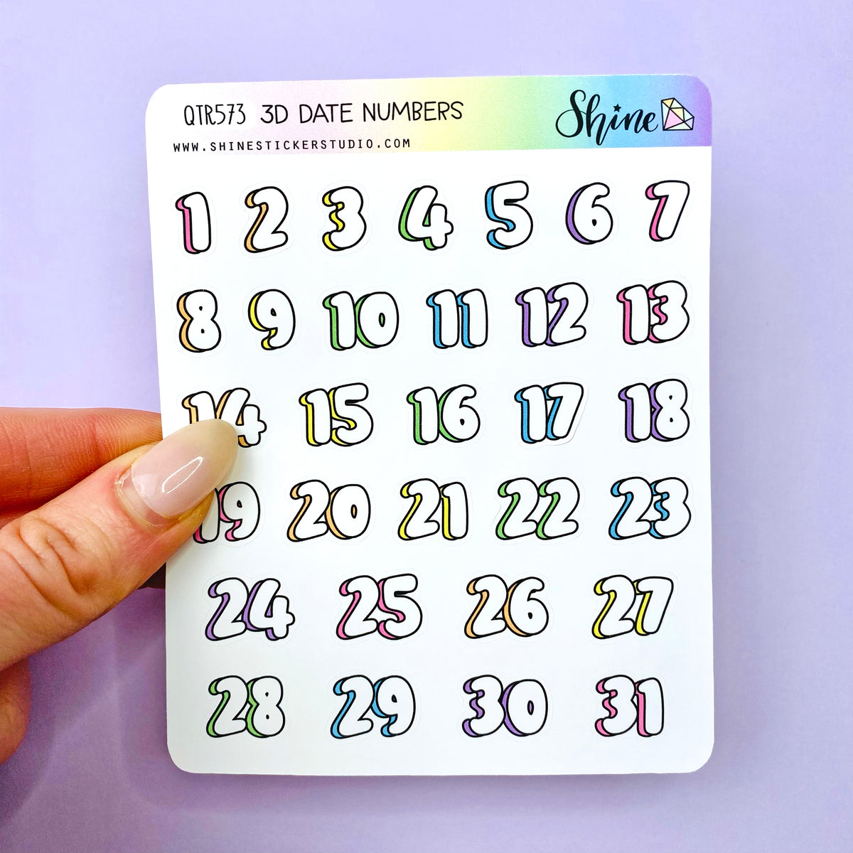 3D Date Number Stickers – Shine Sticker Studio