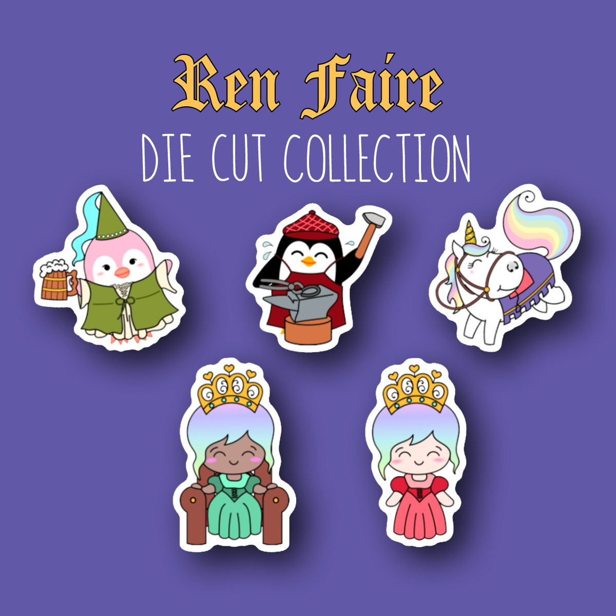 Ren Faire Sticker DIE CUT Collection – Shine Sticker Studio