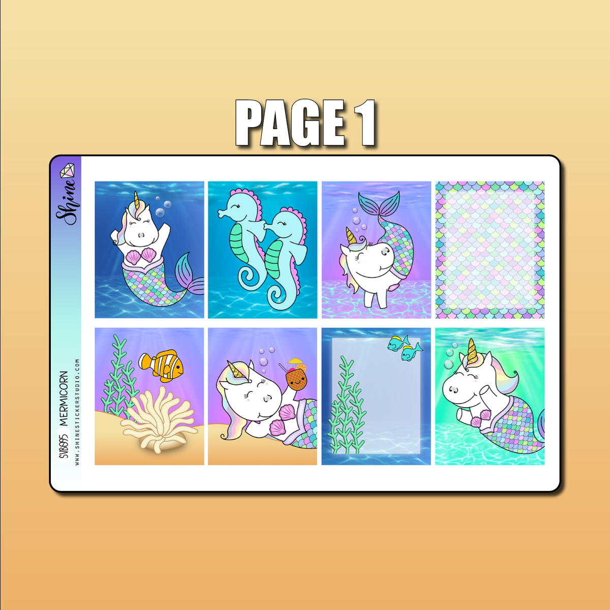 Mermicorn Vertical Weekly Sticker Kit – Shine Sticker Studio