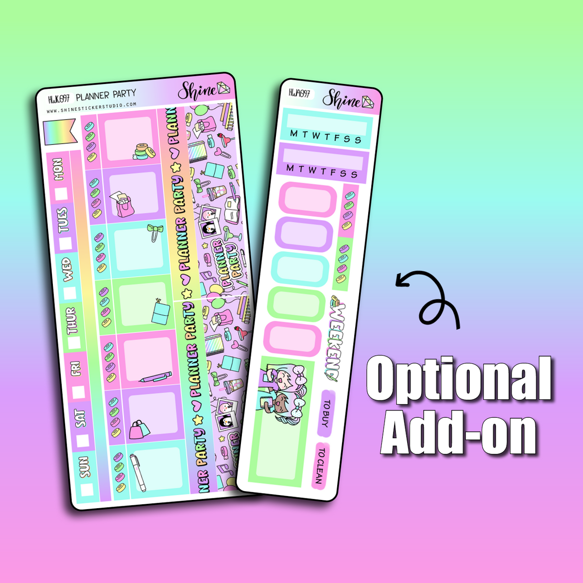 Planner Party Hobonichi Weeks Sticker Kit – Shine Sticker Studio