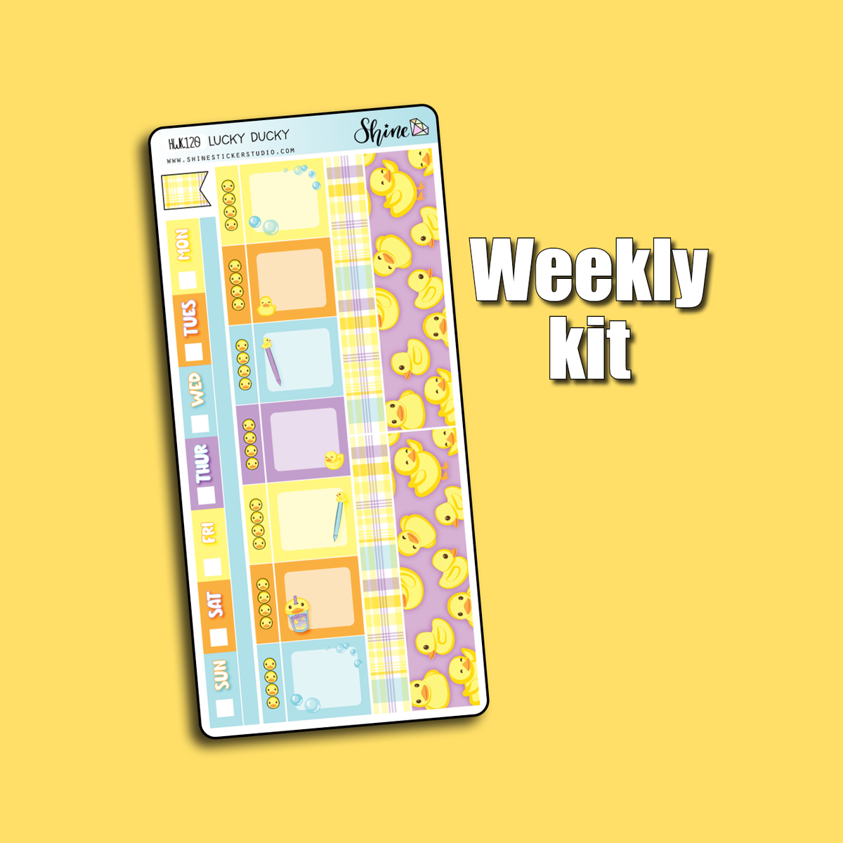 Lucky Ducky Hobonichi Weeks Planner Sticker Kit – Shine Sticker Studio