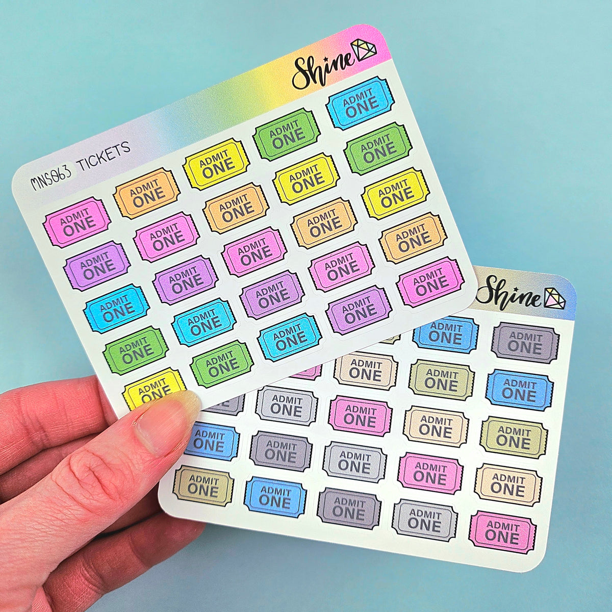 Tickets Mini Sheet – Shine Sticker Studio
