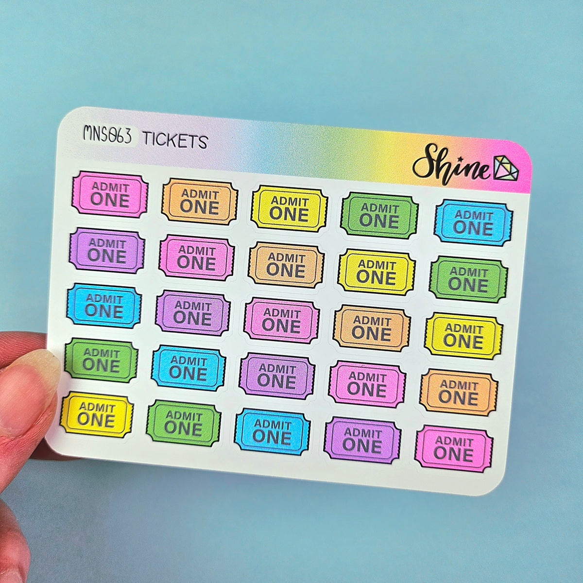Tickets Mini Sheet – Shine Sticker Studio