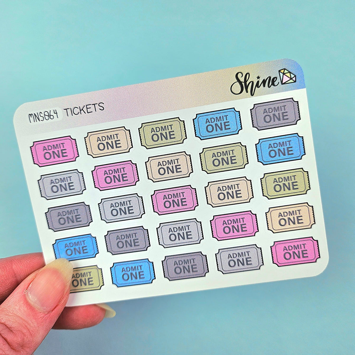 Tickets Mini Sheet – Shine Sticker Studio