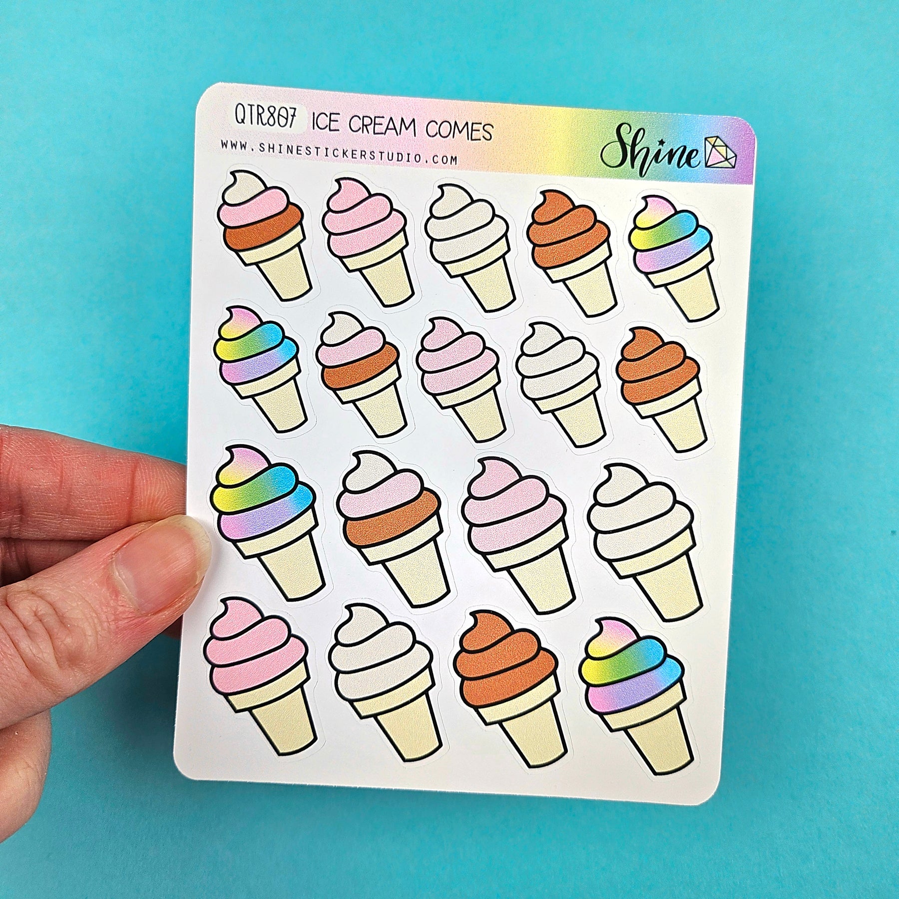 Ice Cream Cone Stickers – Shine Sticker Studio