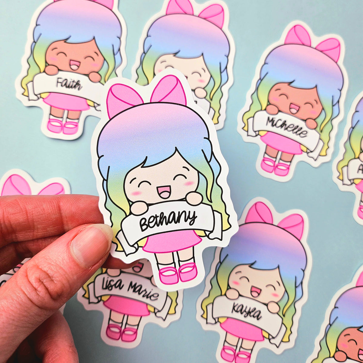 Custom Name Pink Luna Sticker DIE CUT – Shine Sticker Studio