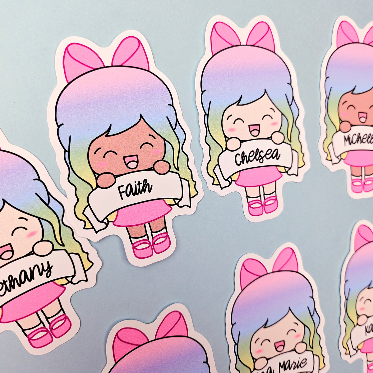 Custom Name Pink Luna Sticker DIE CUT – Shine Sticker Studio