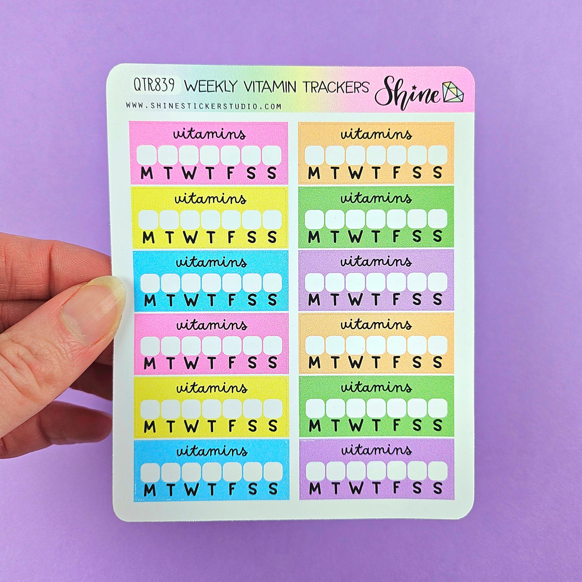Weekly Vitamin Trackers – Shine Sticker Studio