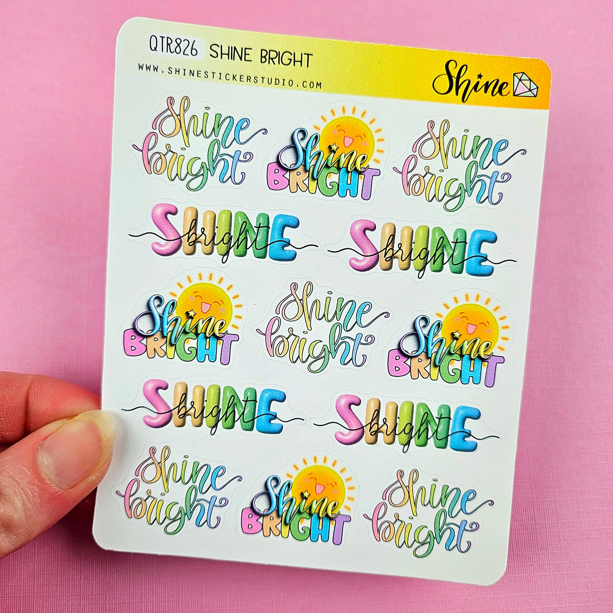 "Shine Bright" Decorative Stickers – Shine Sticker Studio