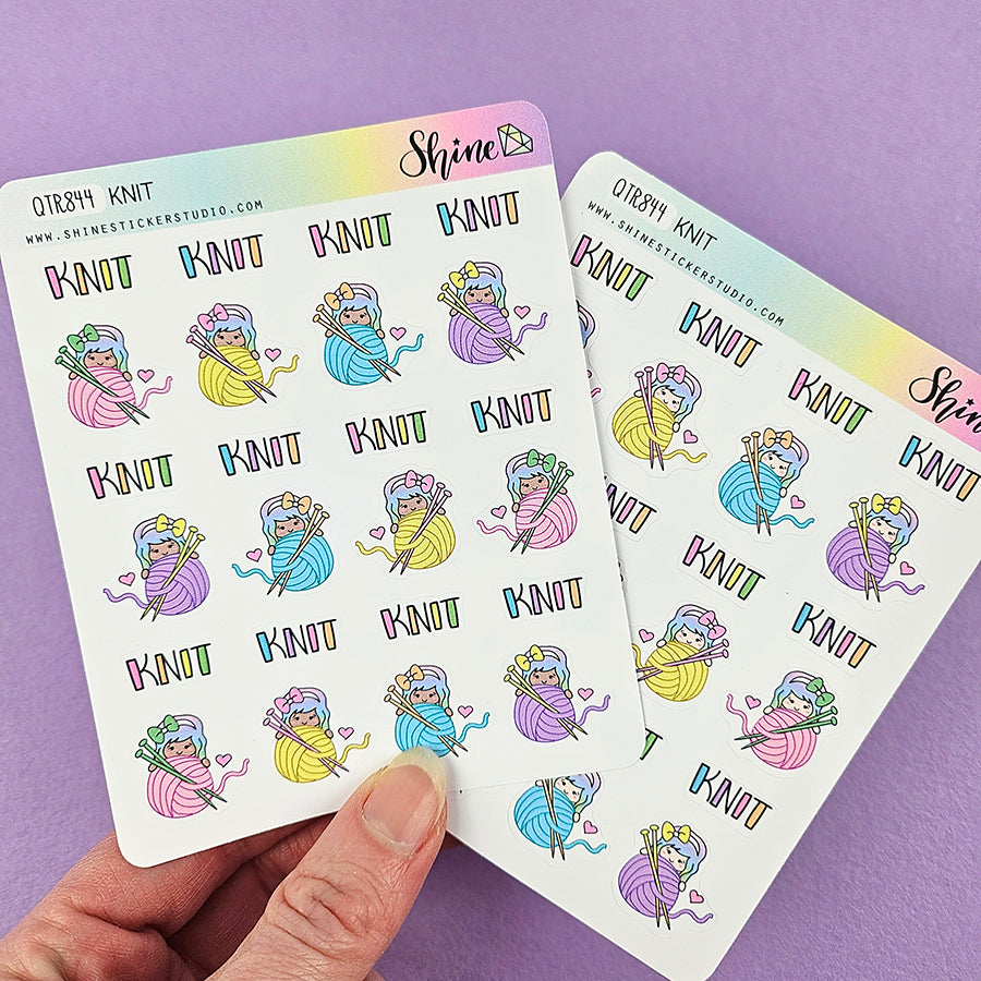 Luna Knit Stickers – Shine Sticker Studio