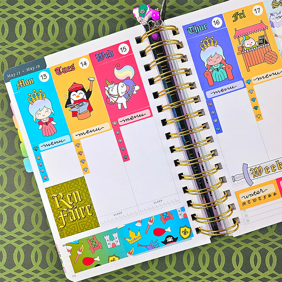 Ren Faire Vertical Weekly Sticker Kit – Shine Sticker Studio