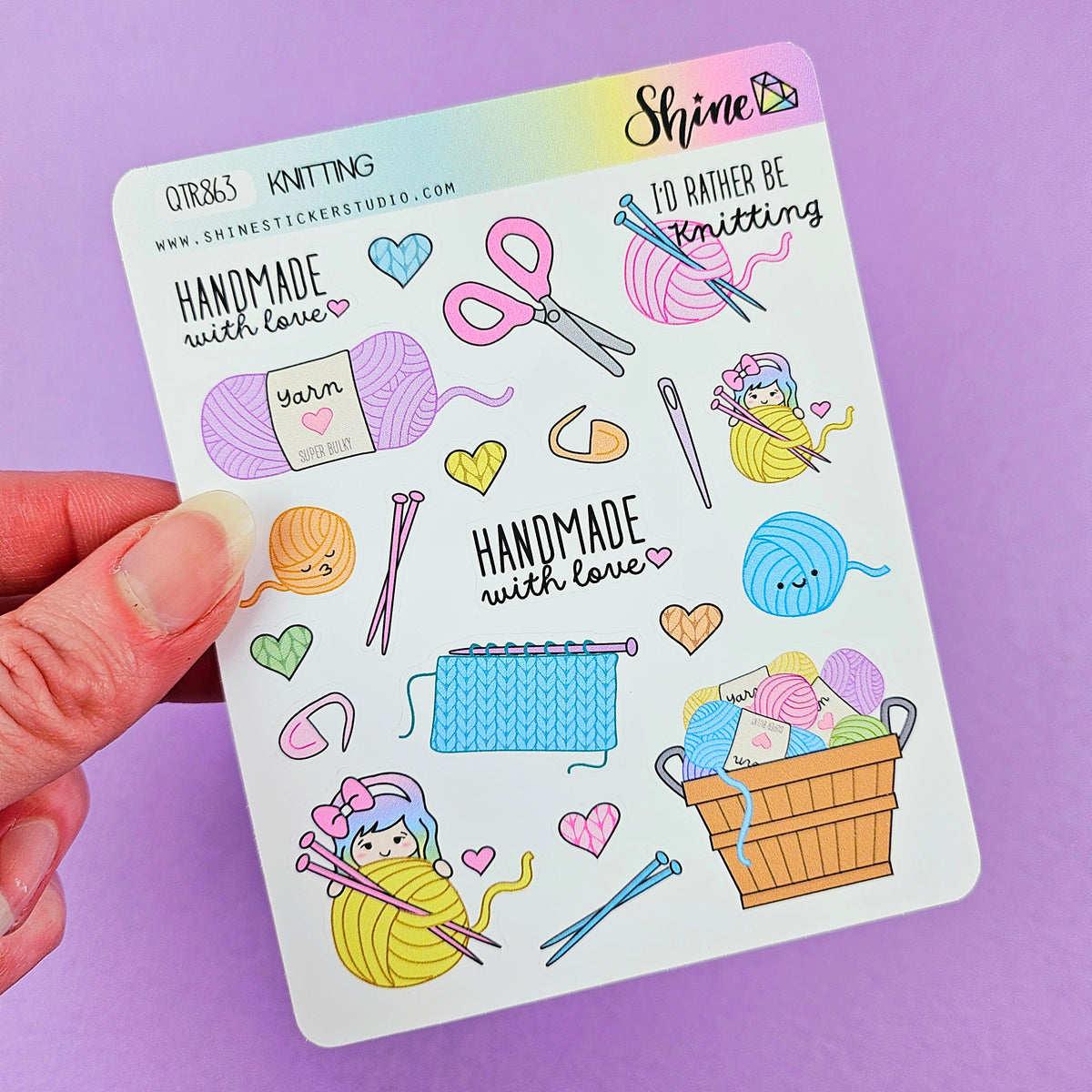 Knitting Deco Stickers – Shine Sticker Studio