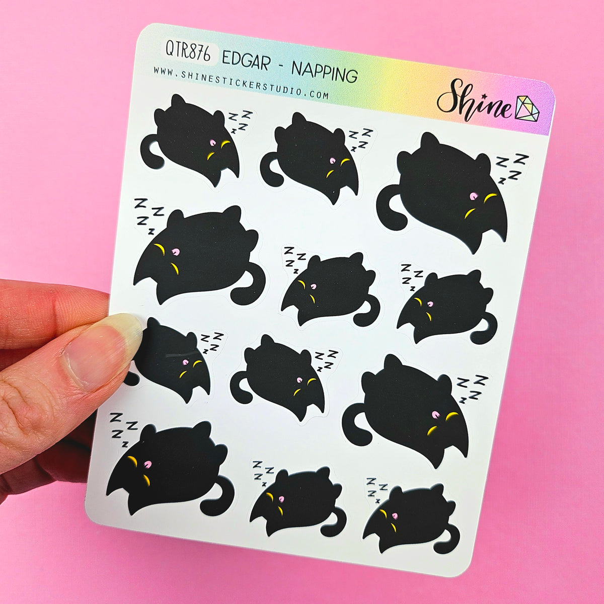 Edgar the Cat - Napping – Shine Sticker Studio