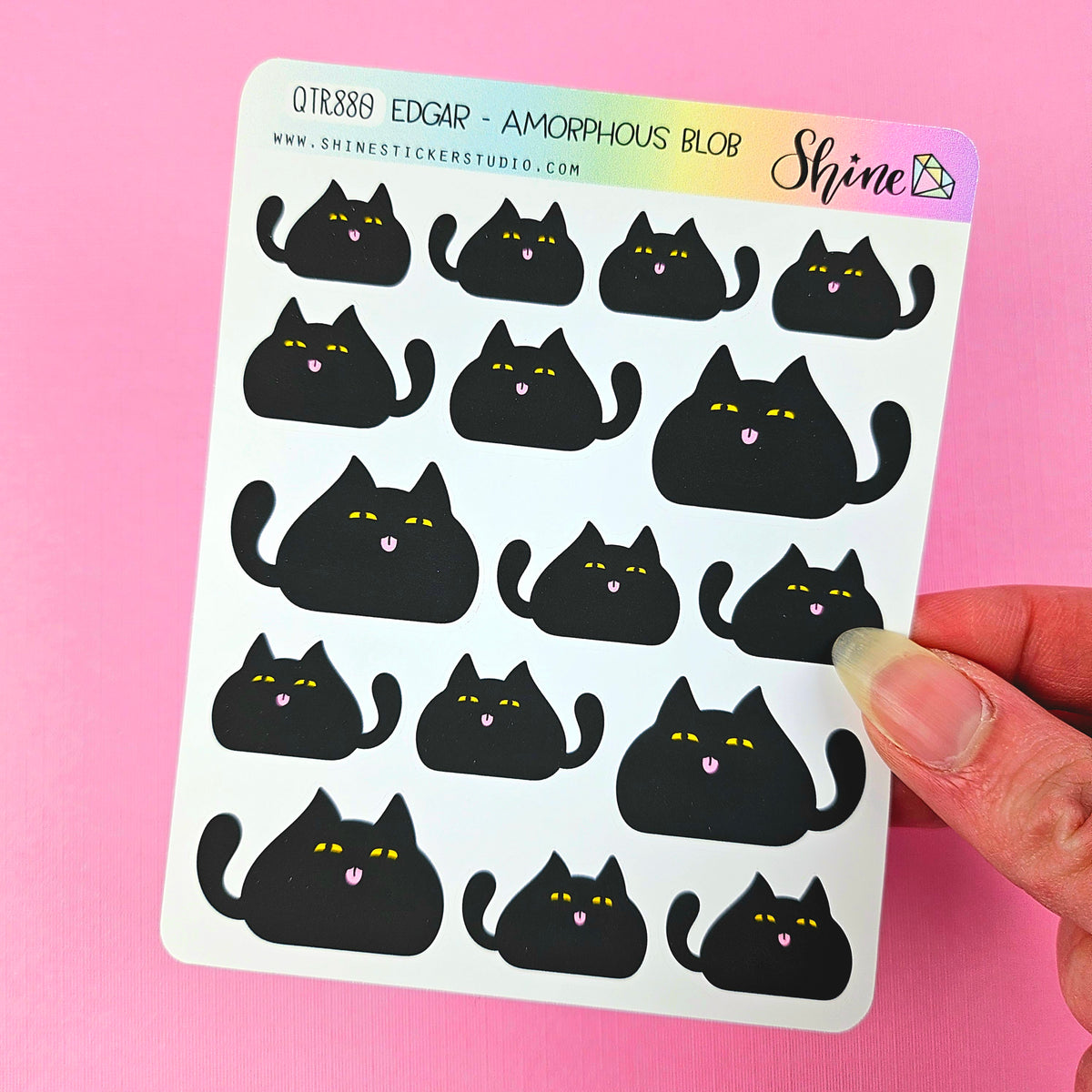 Edgar the Cat - Amorphous Blob – Shine Sticker Studio