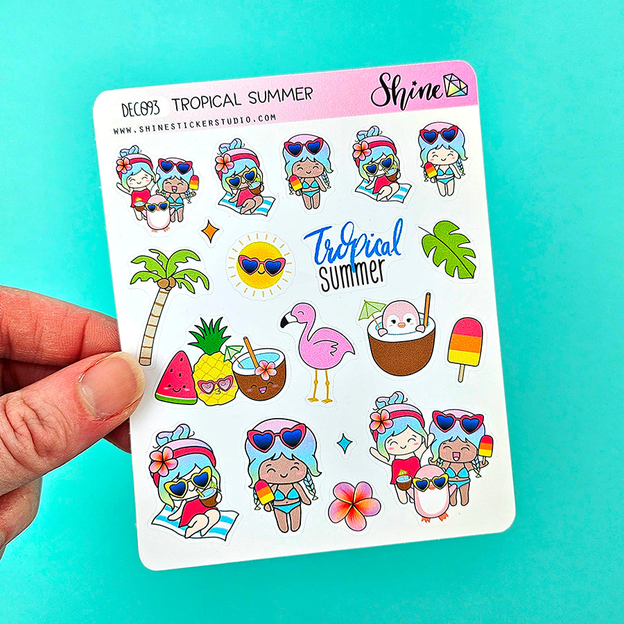 Tropical Summer Deco Stickers – Shine Sticker Studio