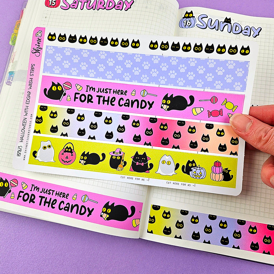 Halloween with Edgar Washi Strip Stickers – Shine Sticker Studio