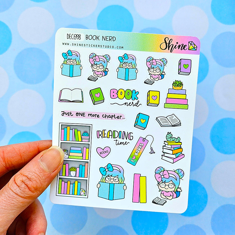 Book Nerd Deco Stickers – Shine Sticker Studio