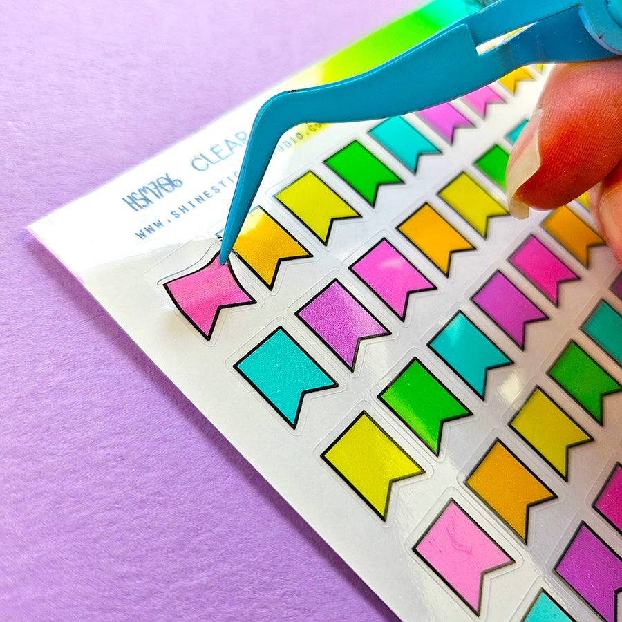 Clear Blank Flag Stickers – Shine Sticker Studio