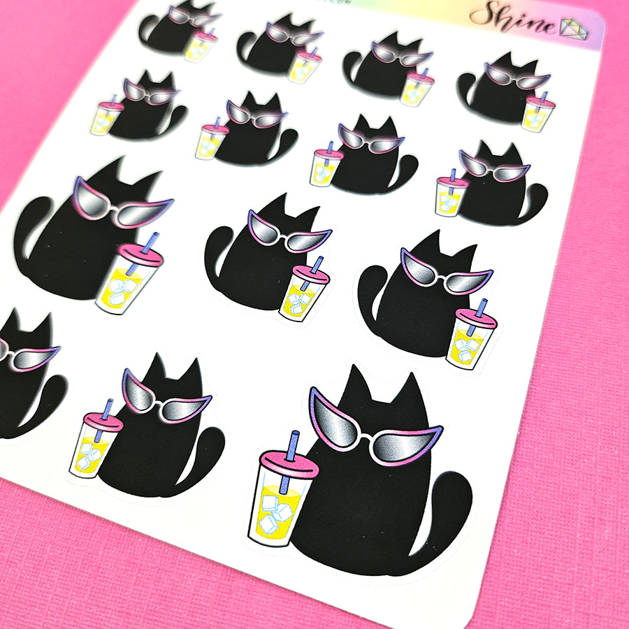 Edgar the Cat - Lemonade Planner Stickers – Shine Sticker Studio