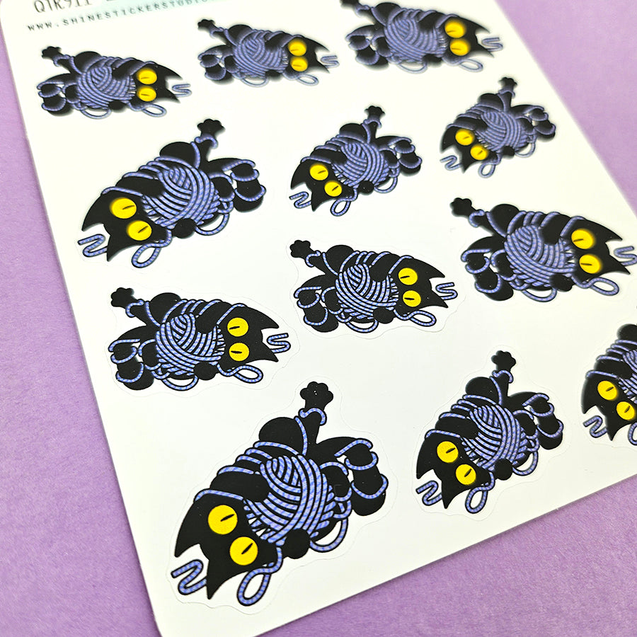 Edgar the Cat - Yarn Planner Stickers – Shine Sticker Studio