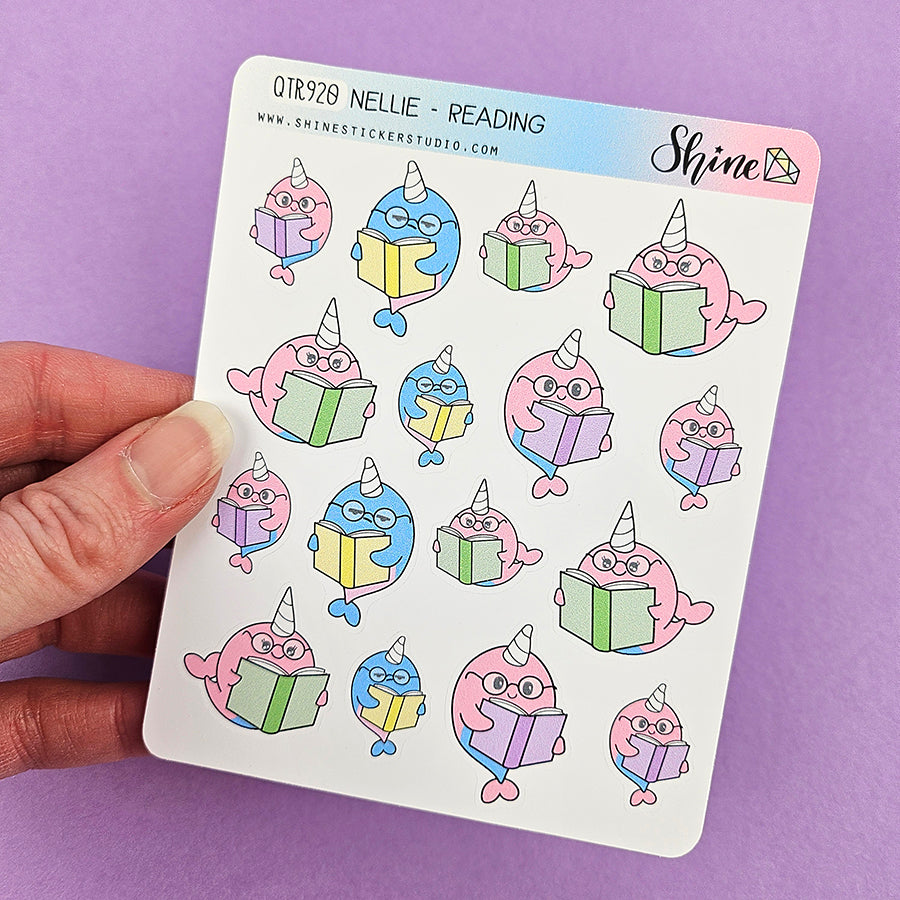 Nellie the Narwhal - Reading Planner Stickers – Shine Sticker Studio