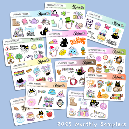 LIMITED TIME ONLY - 2025 Monthly Sticker Samplers – Shine Sticker Studio
