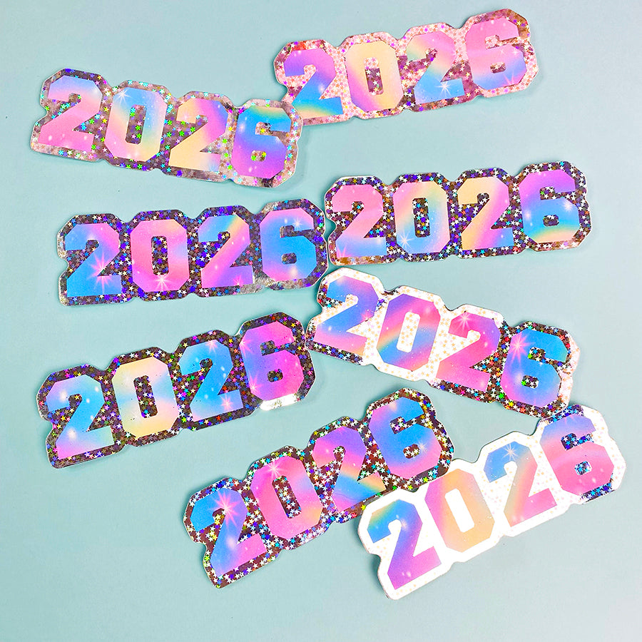 Sparkly Stars HOLOGRAPHIC FOIL 2026 Pastel Galaxy Sticker – Shine ...