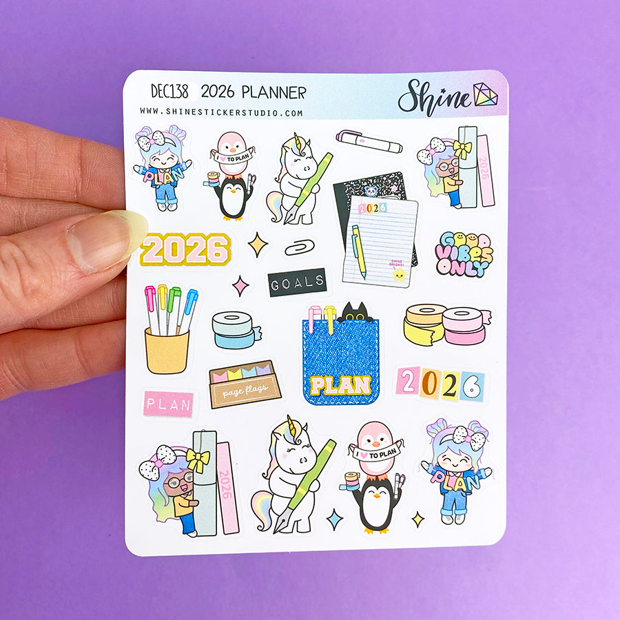 2026 Planner Deco Planner Stickers – Shine Sticker Studio