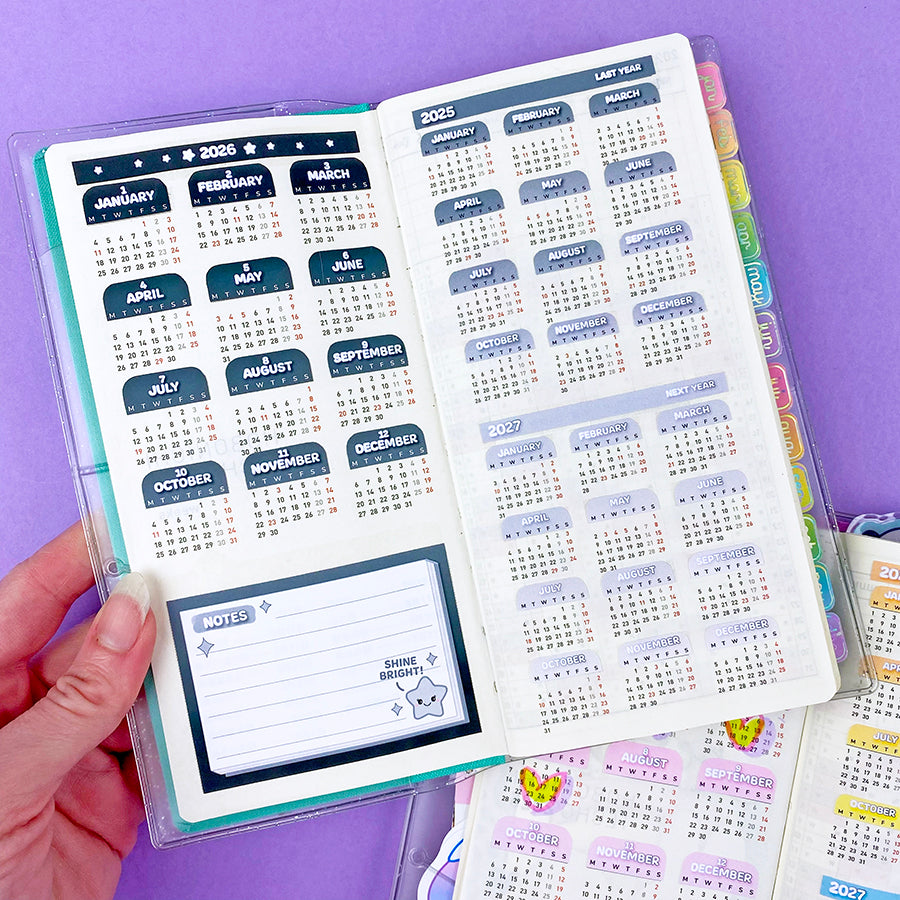 2026 Hobonichi Weeks Yearly Overview Sticker Kit – Shine Sticker Studio