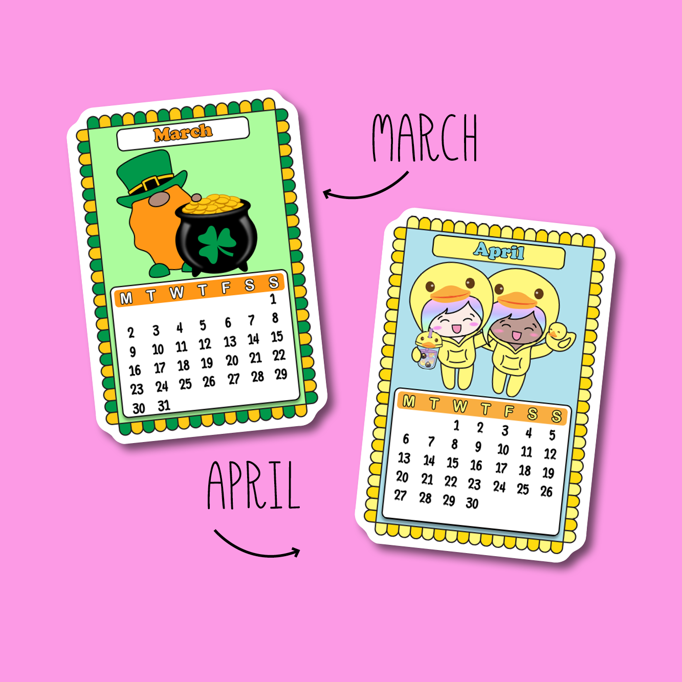 2026 Calendar Planner Sticker Die Cuts - Monday Start – Shine Sticker ...