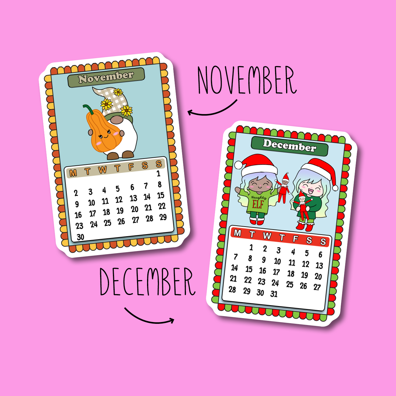 2026 Calendar Planner Sticker Die Cuts - Monday Start – Shine Sticker ...