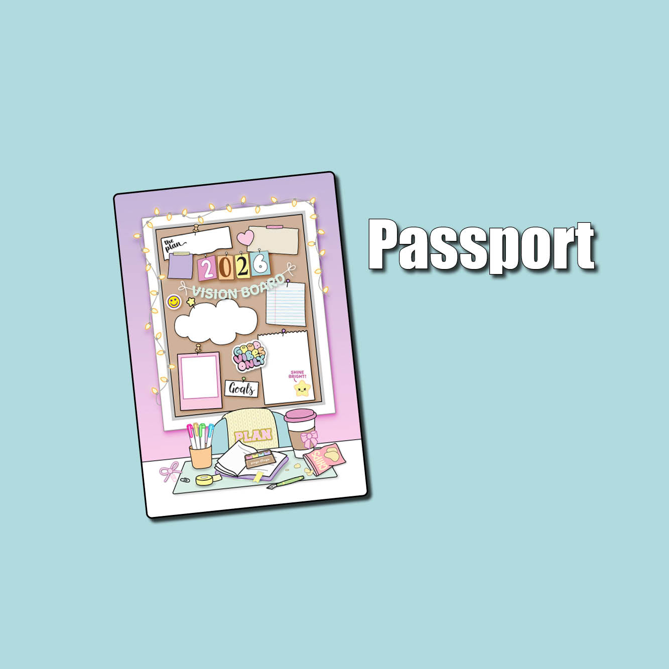 2026 Vision Board Jumbo Sticker – Shine Sticker Studio