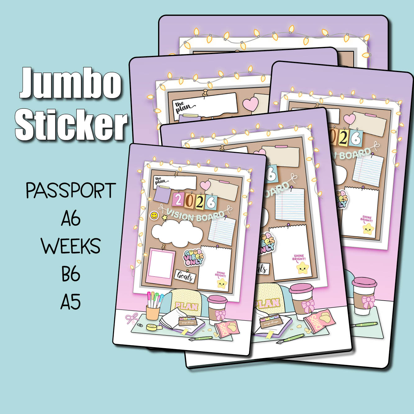 2026 Vision Board Jumbo Sticker – Shine Sticker Studio