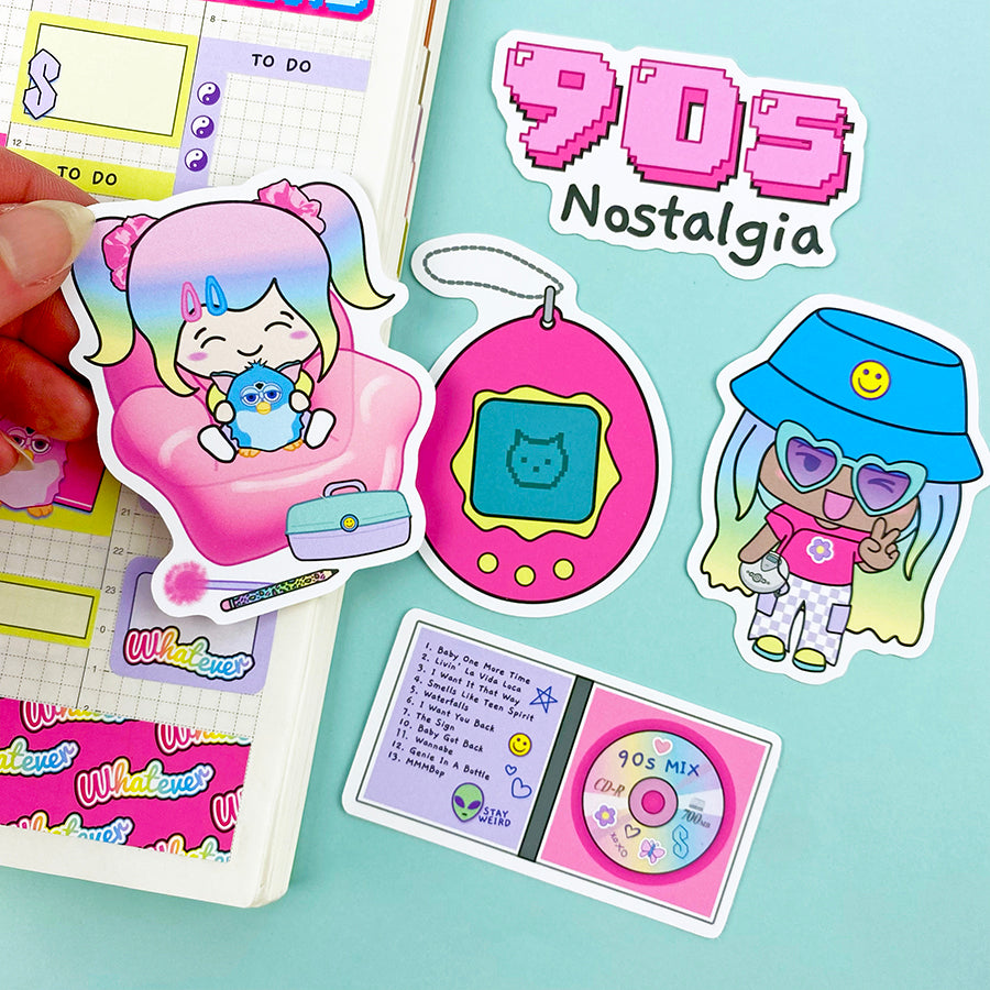 90s Nostalgia Sticker DIE CUT Collection – Shine Sticker Studio