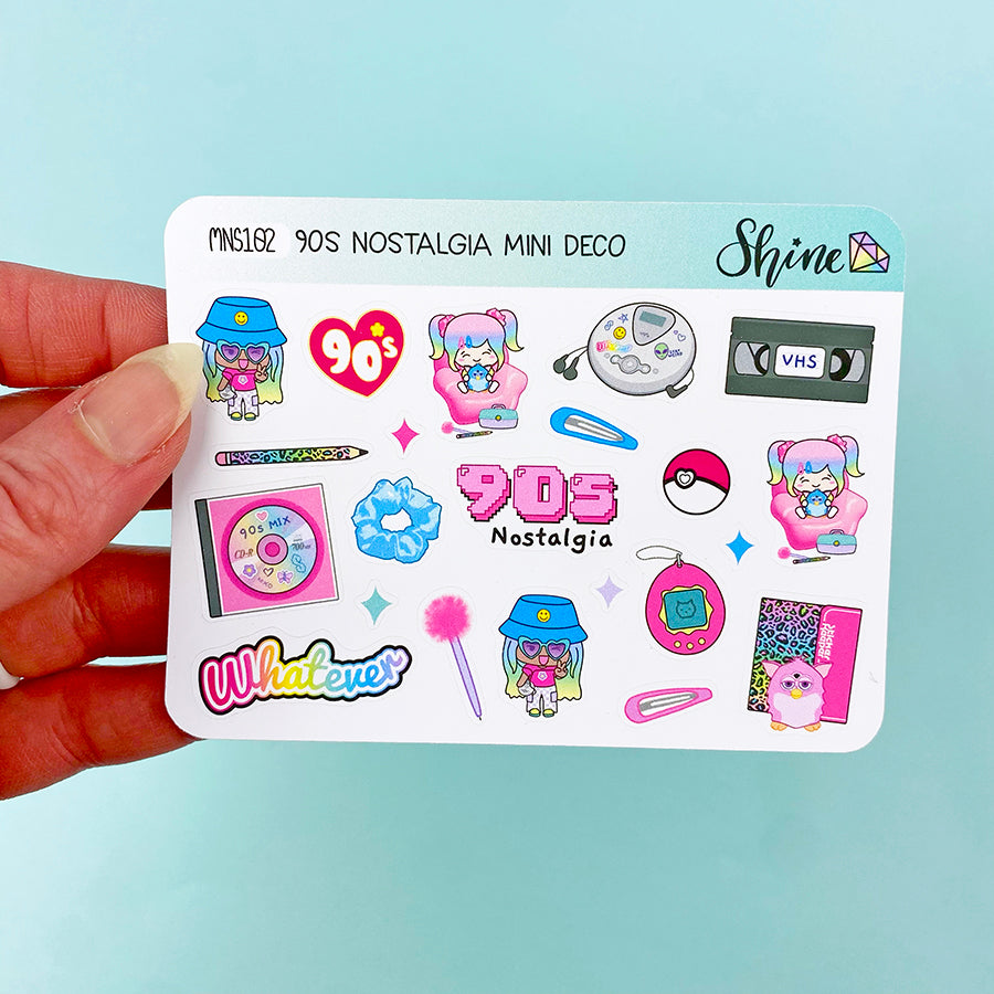 90s Nostalgia Deco Planner Stickers Mini Sheet – Shine Sticker Studio