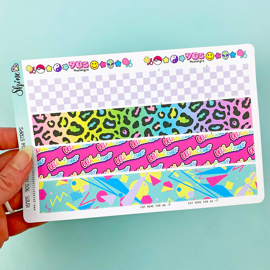 90s Nostalgia Washi Strip Stickers – Shine Sticker Studio