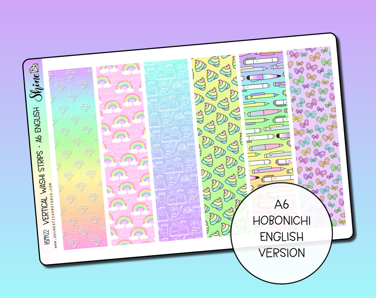 A6 Vertical Washi Strip Stickers – Shine Sticker Studio