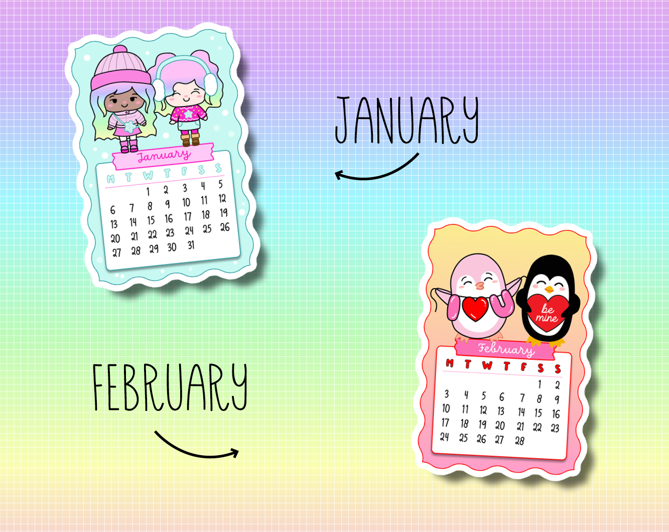 CLEARANCE MONDAY START 2025 Calendar Planner Sticker Die Cuts – Shine ...