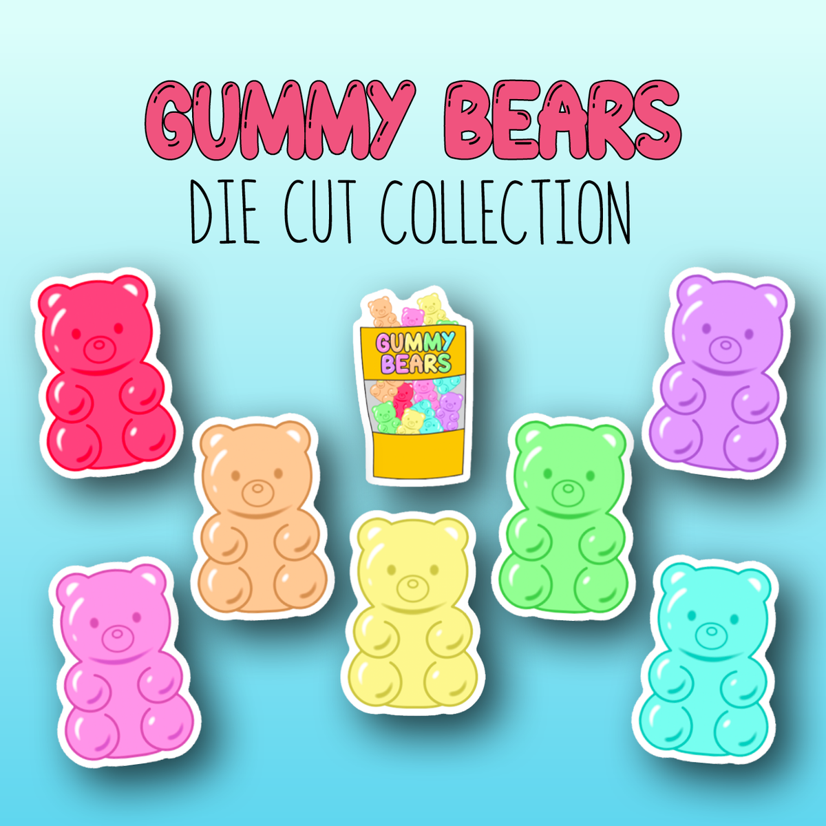 Gummy Bears Sticker DIE CUT Collection – Shine Sticker Studio
