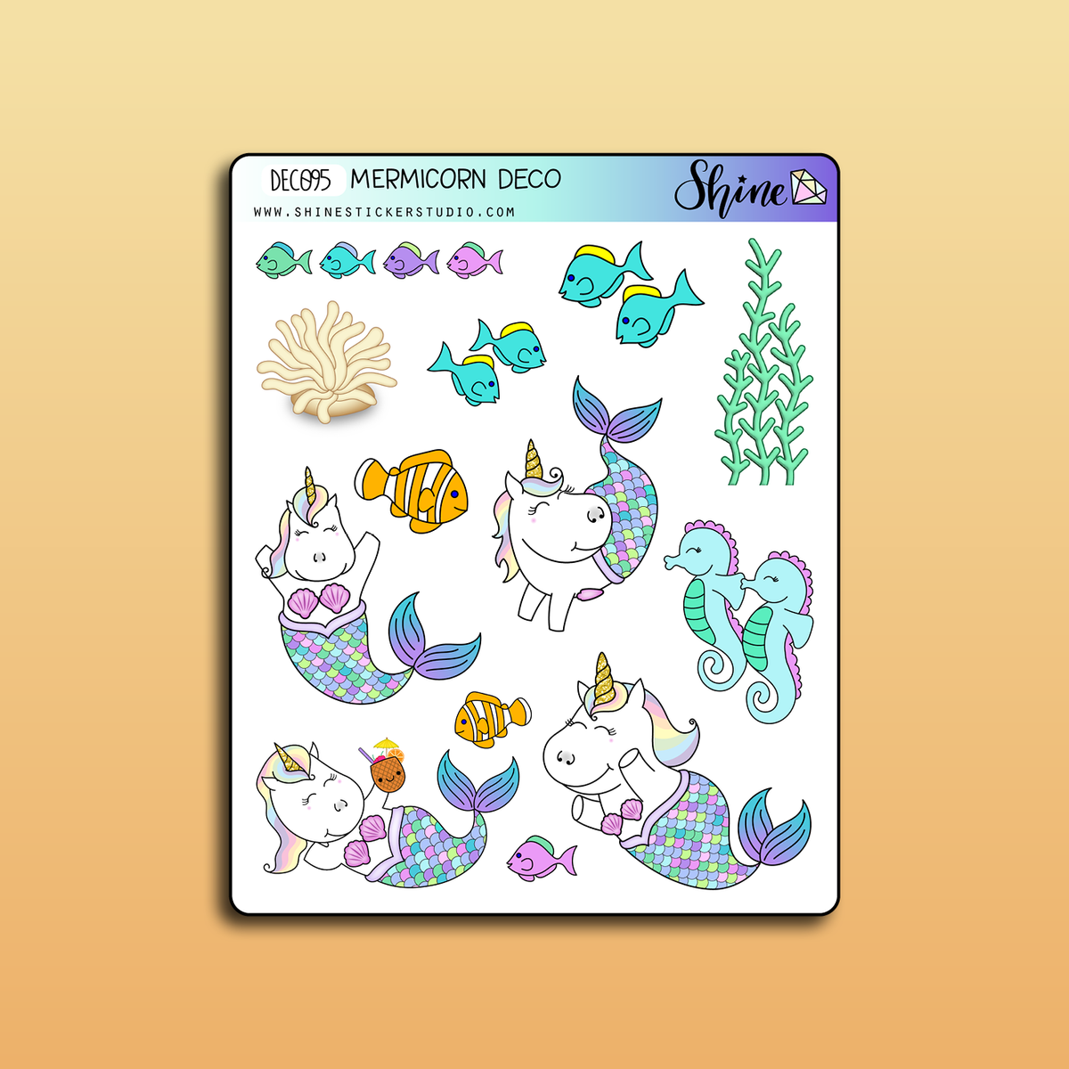 Mermicorn Deco Stickers – Shine Sticker Studio