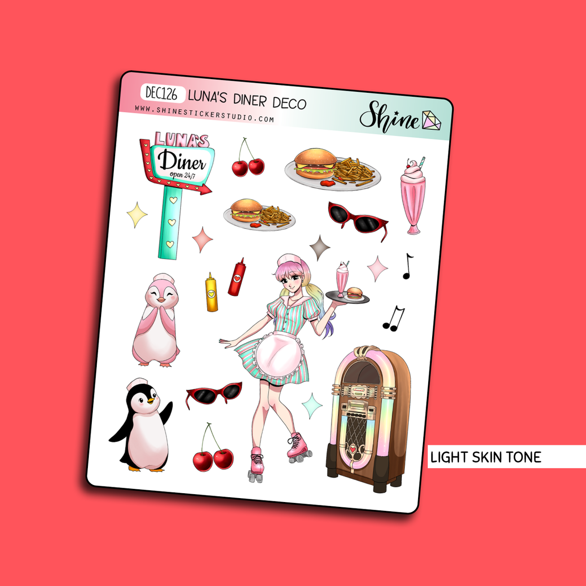 Luna's Diner Deco Planner Stickers – Shine Sticker Studio