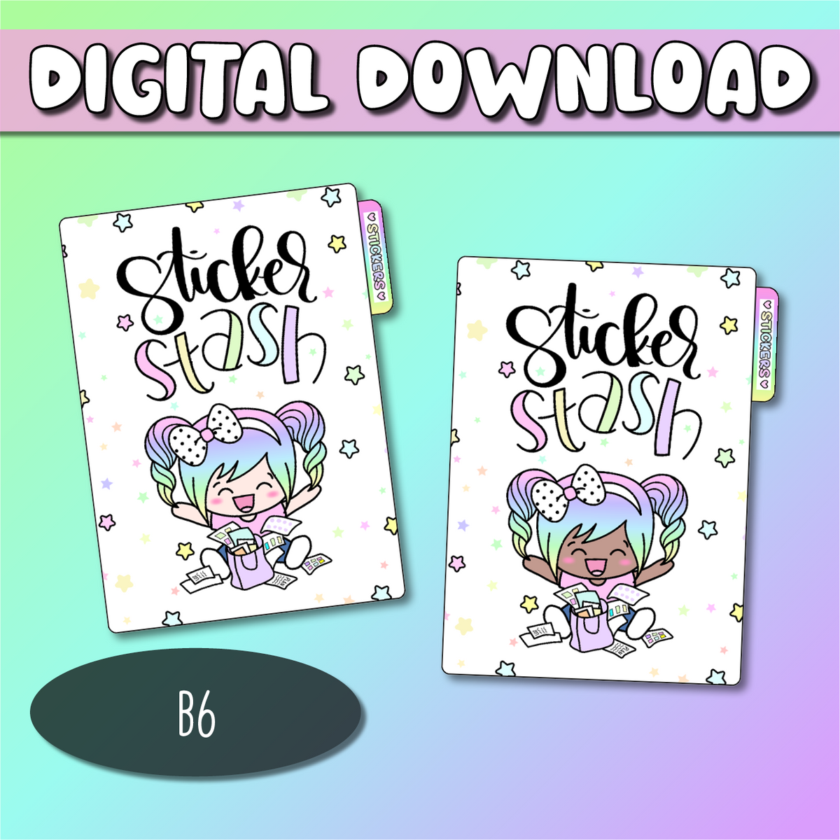 Luna Sticker Stash Pocket Digital Download - Hobonich Weeks - A5 Cousi ...