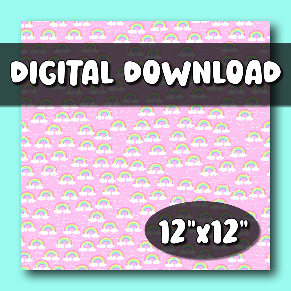 Pink Rainbow Patterned Paper Digital Download – Shine Sticker Studio